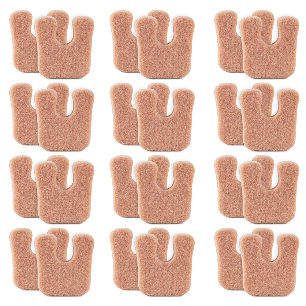 24 штуки u-образных войлочных накладок для мозолей, самоклеящиеся войлочные подушечки для ног, для снятия боли