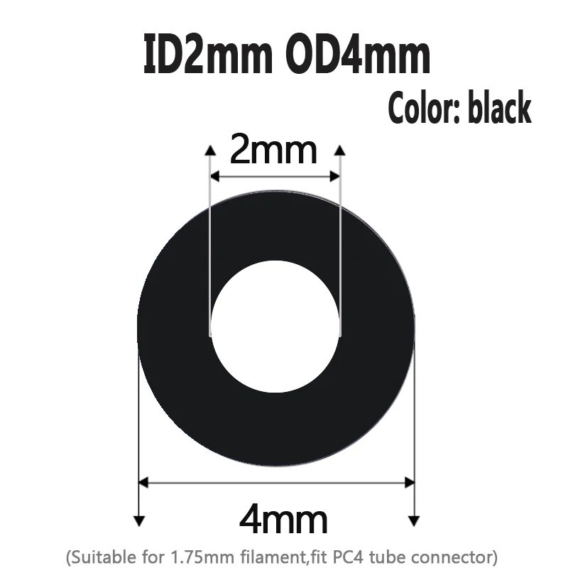 PTFE трубка 5Aplusreprap белая 1 м 1-8 мм для 3D принтера 2x4mm Black