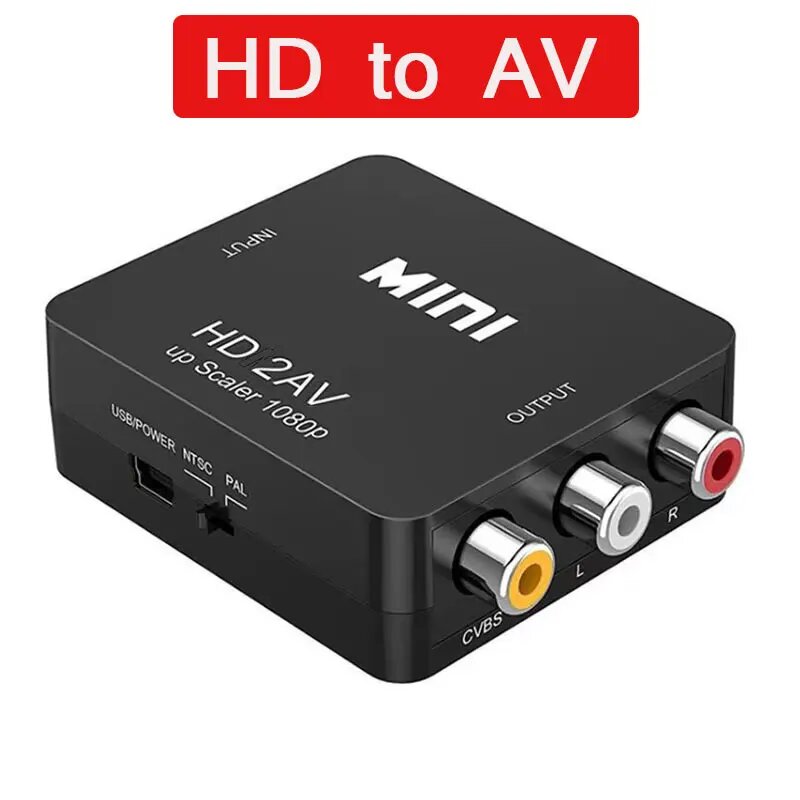 AV в HD конвертер 1080p HD to RCA AV Black