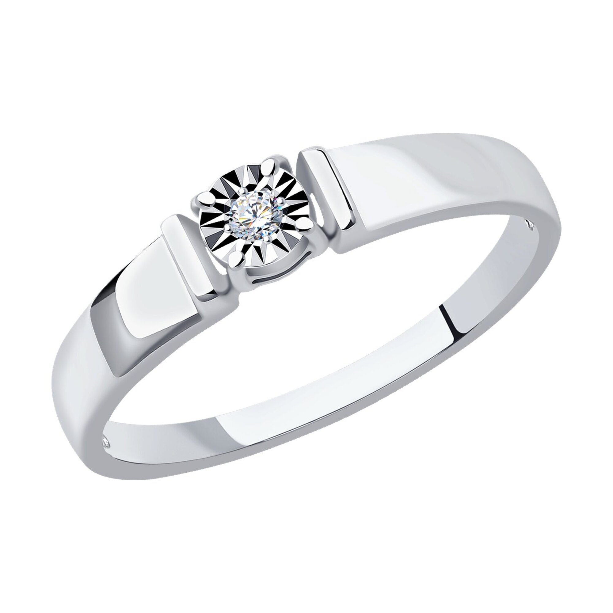 Кольцо, белое золото, 585 проба, бриллиант