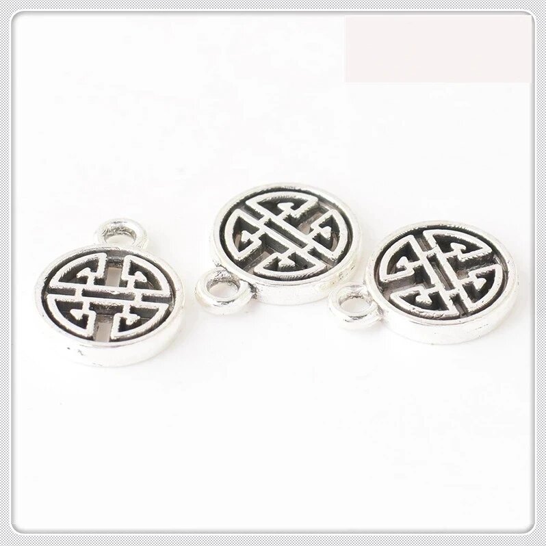 100 шт. подвесок Antique Silver, античный стиль