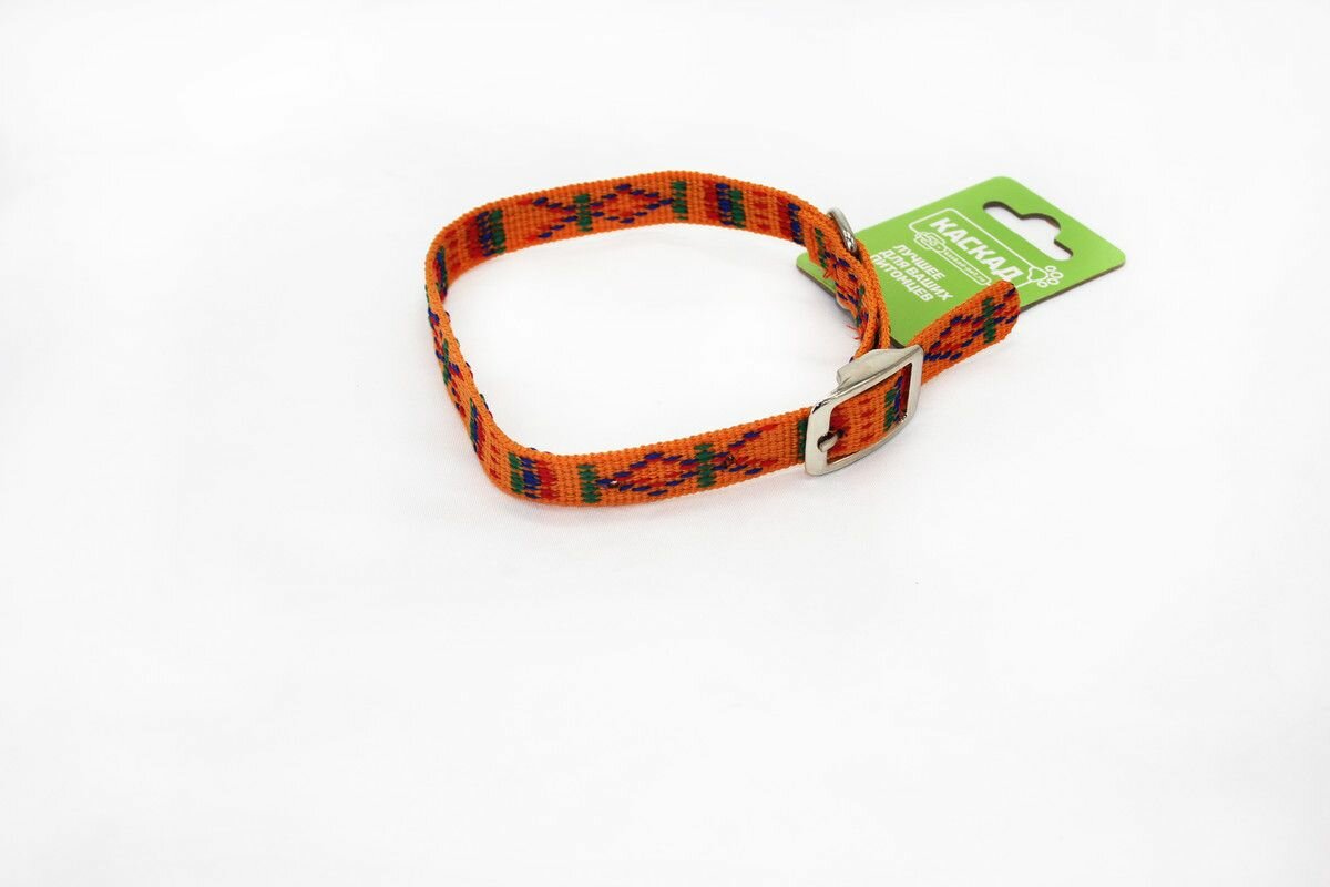 Ошейник "Орнамент" нейлон, ширина 15мм, обхват шеи 20- 40см, желтый