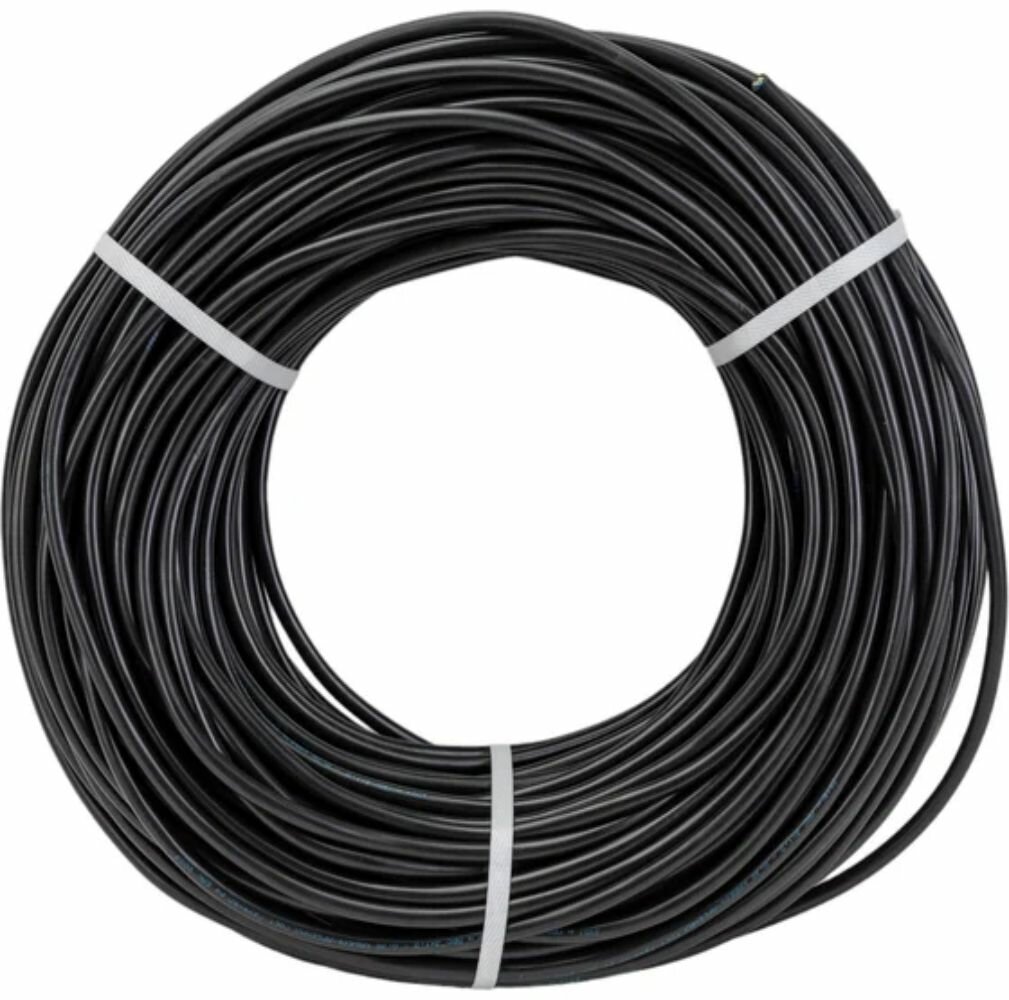 Провод ПВС Кабель-Арсенал 3x1,0, ГОСТ, черный, 100 м, ПВХ-пластикат, бухта, KARS-54596