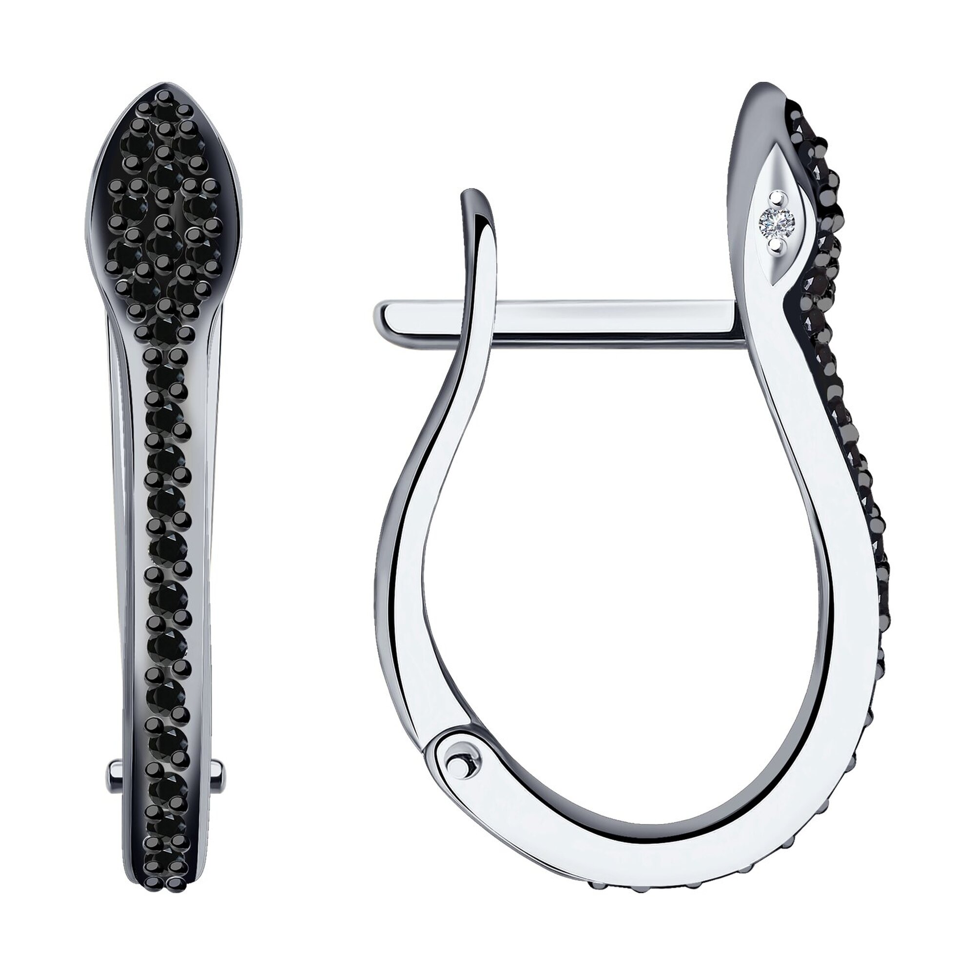 Серьги, белое золото, 585 проба, бриллиант