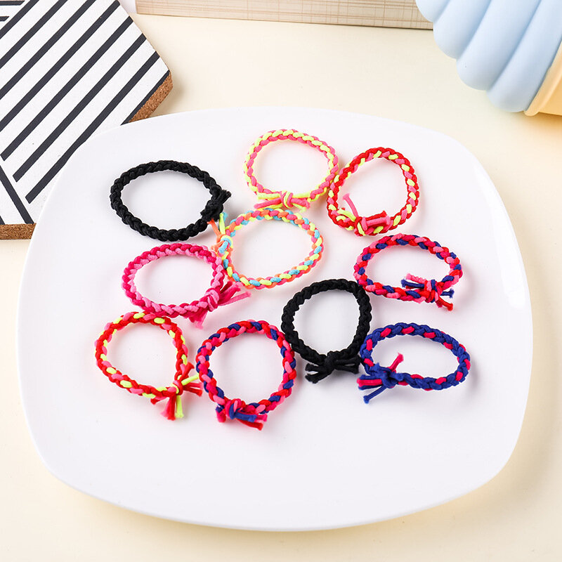 Плетеная веревка, для волос, женская, случайный цвет, 10 шт
