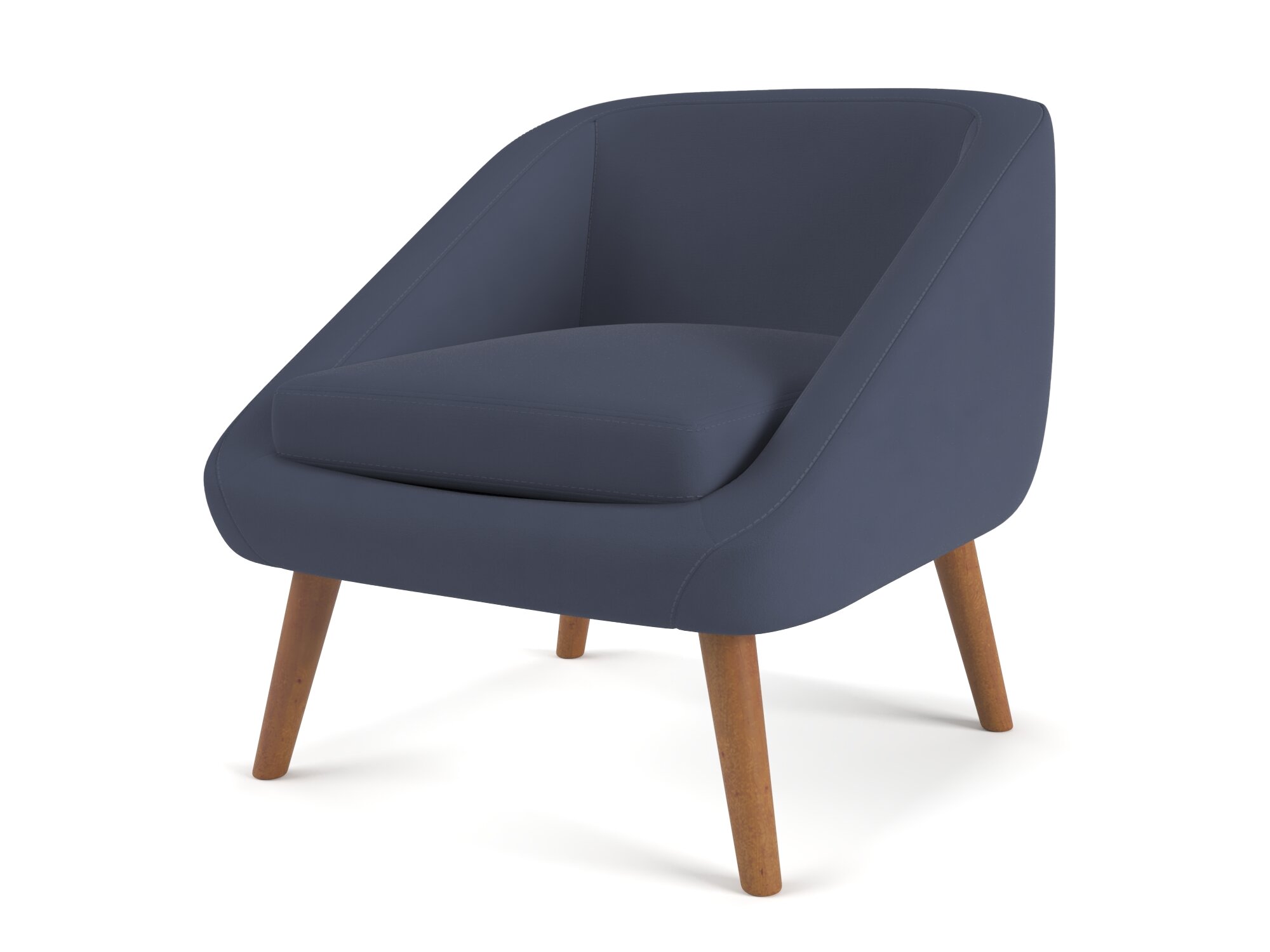 Кресло Arsko Сименс, с подлокотниками и ножками, цвет синий, массив дерева