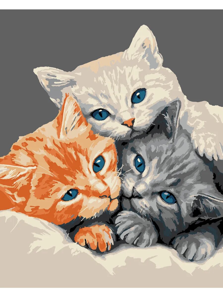 Картина по номерам Тут рисуют "Котята", на подрамнике, 40x50 см