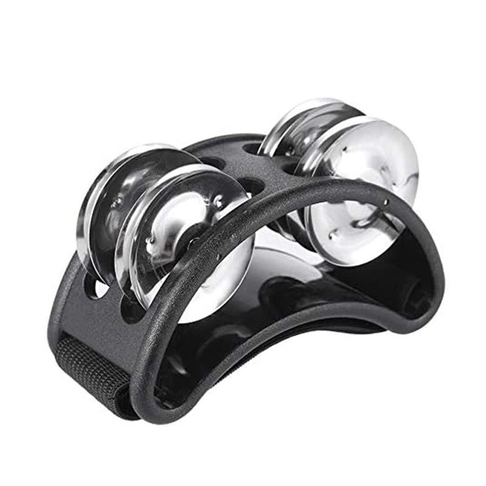 Ножной тамбурин из АБС-пластика, металл, 4 пары колокольчиков, нейлоновый ремешок, черный барабан для взрослых и детей.