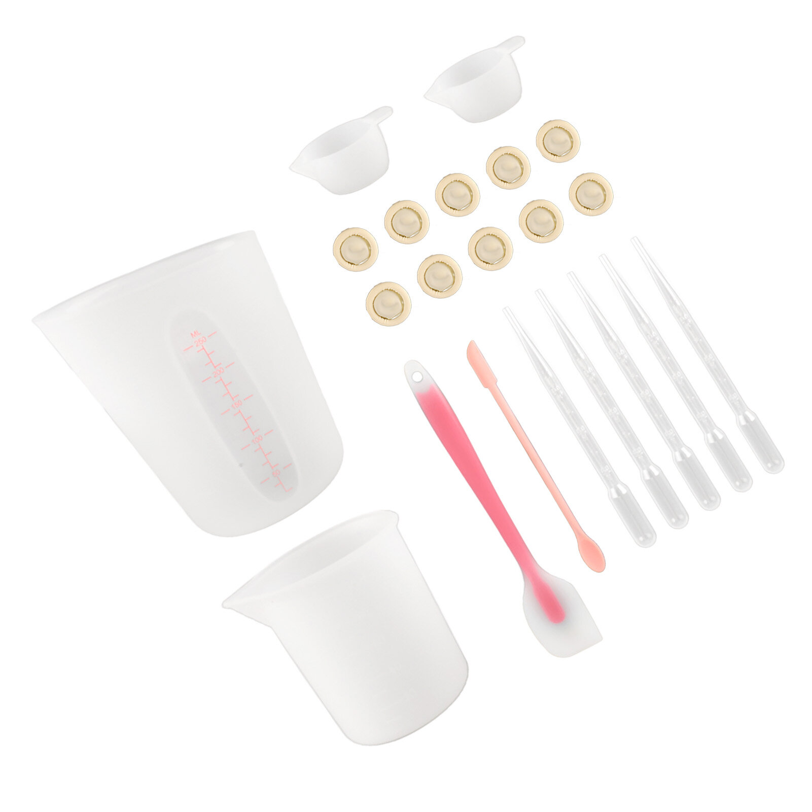 Силиконовый мерный стаканчик, набор инструментов, шпатель, перчатки для пальцев, пипетки, набор инструментов для смешивания эпоксидной смолы для поделок, 21 шт, набор инструментов, розовый