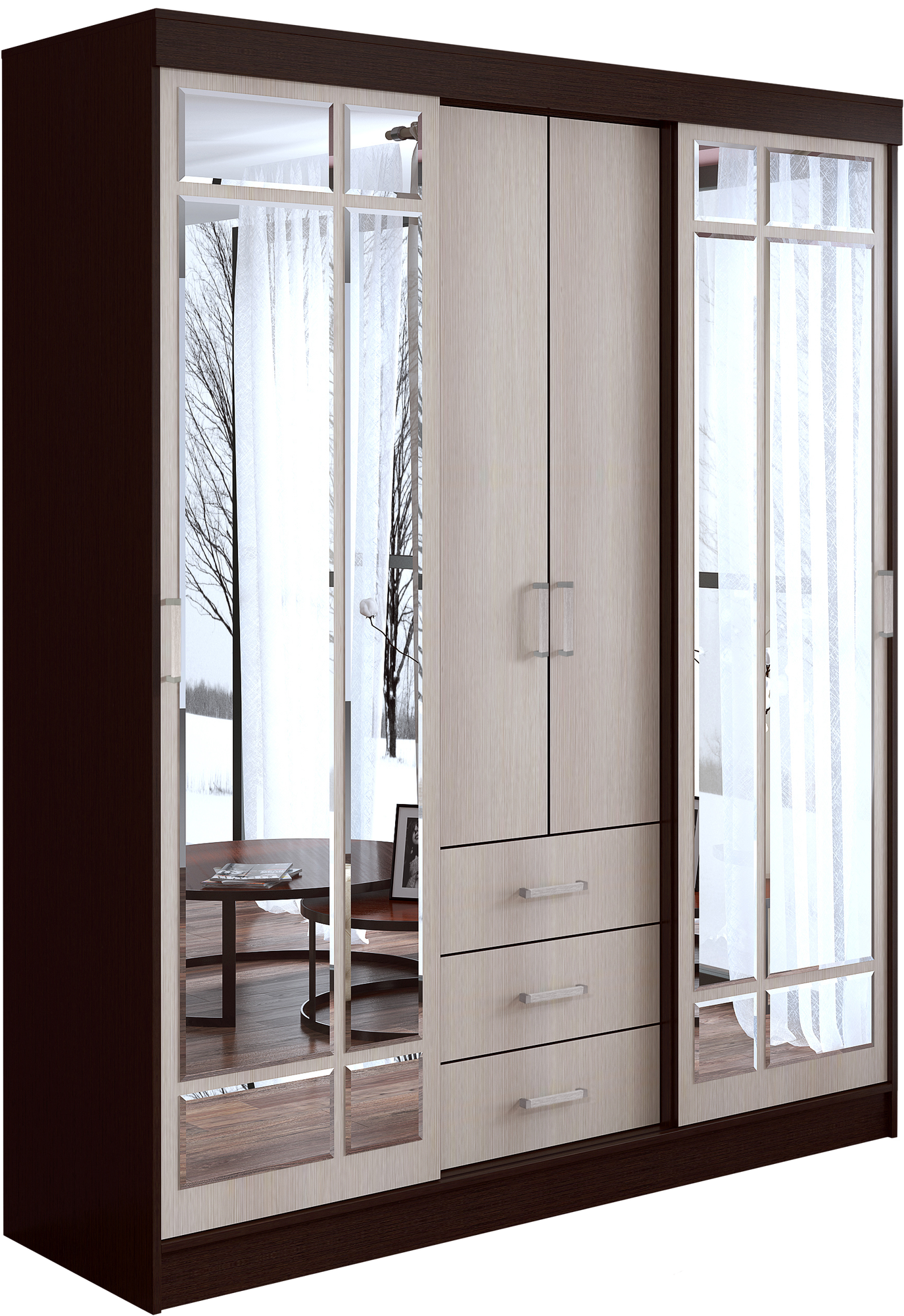 Шкаф-купе BTS Маэстро на 1700 венге/лоредо Размеры: Высота 2200мм Глубина 610мм Ширина 1700мм