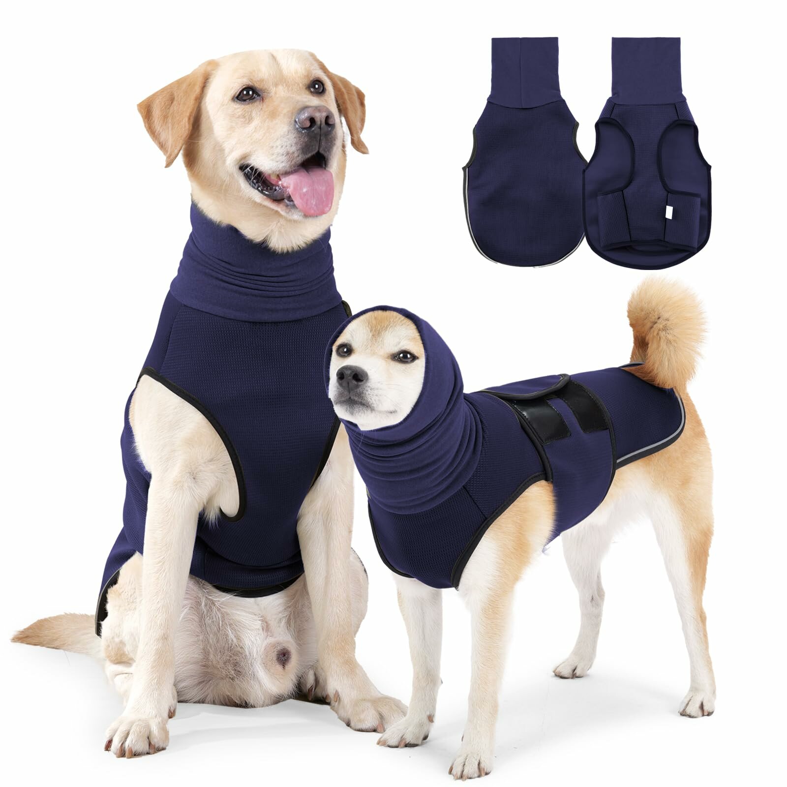 Anti anxiety vest for dogs, jacket, headgear, relieve anxiety, thunder, thunderstorms, loud noises, travel, fireworks, flames, strangers, separation, veterinary visits, durable, breathable, comfortable, lightweight fabric, silent headband, elastic shirt,