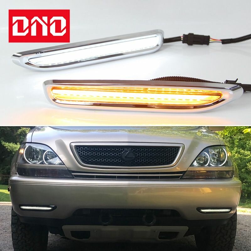 Автомобиль LED 12V огни Лексус RX RX300 1998 - 2003 Автоматические фары переменный свет Дневные ходовые Желтый рулевой фонарь
