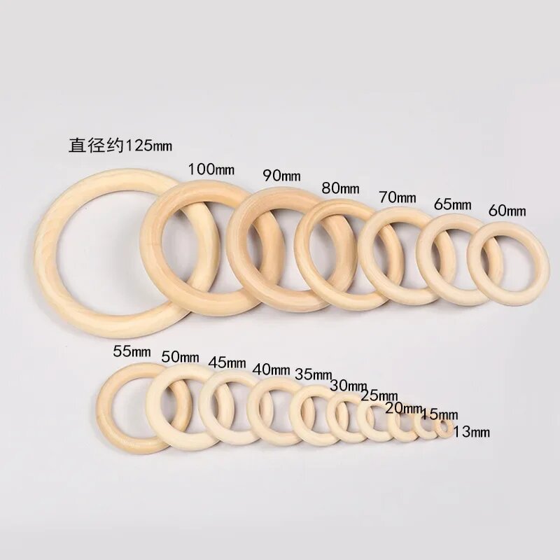 Деревянные кольца для рукоделия 40MM 12PCS