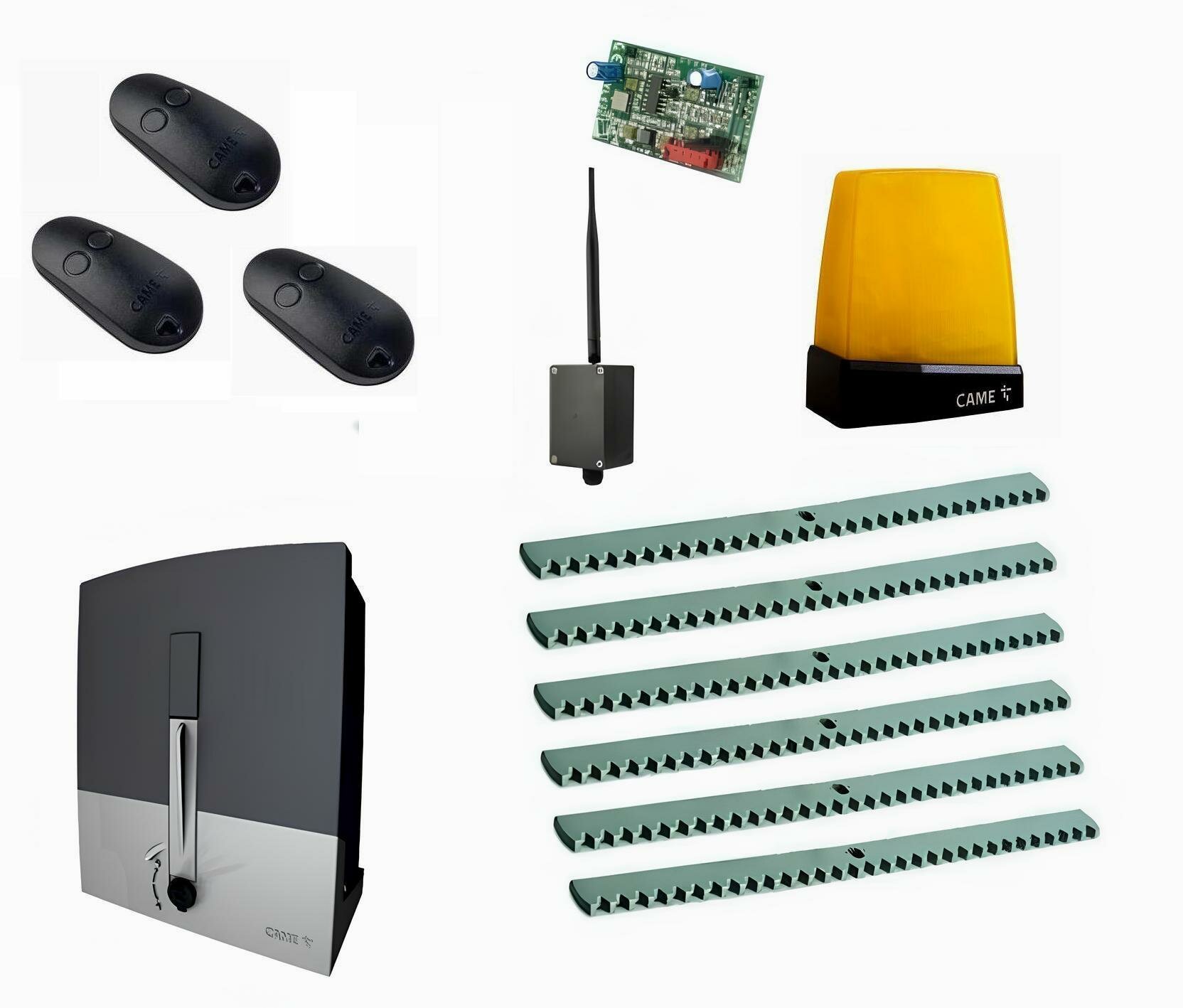 Автоматика для откатных ворот BXL04AGS KIT6-L-BT-Т3, комплект: привод, радиоприемник, 3 пульта, лампа, антенна, 6 реек, Bluetooth-модуль