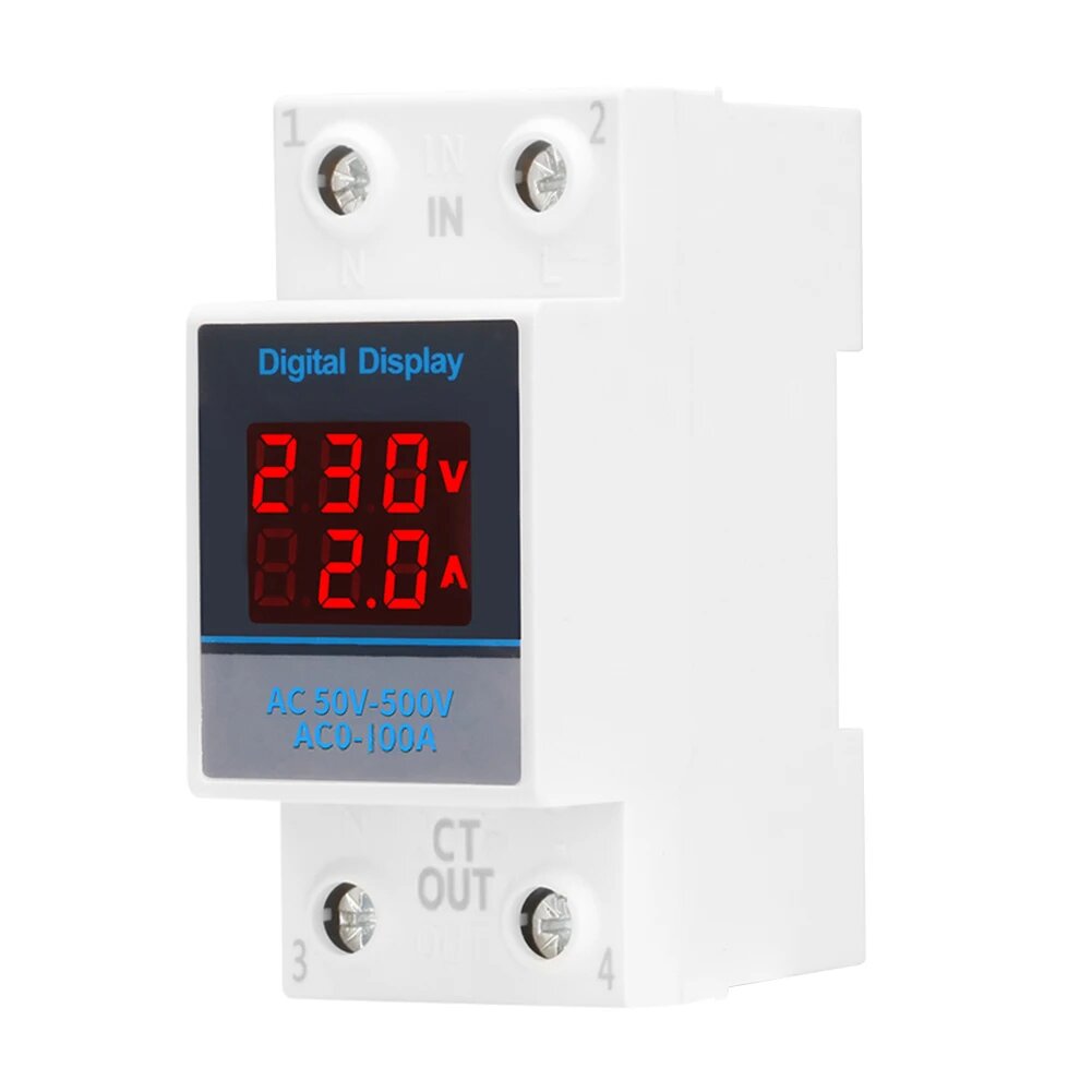 Вольт-амперметр AC50-500V для измерения напряжения и тока 220В 100A