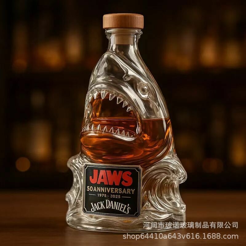 Jack Daniel's Бутылка вина Shark wave, прозрачная бутылка вина, бутылка виски