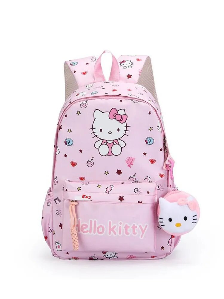 Рюкзак для девочки розовый с Helloy Kitty, вентилируемые лямки