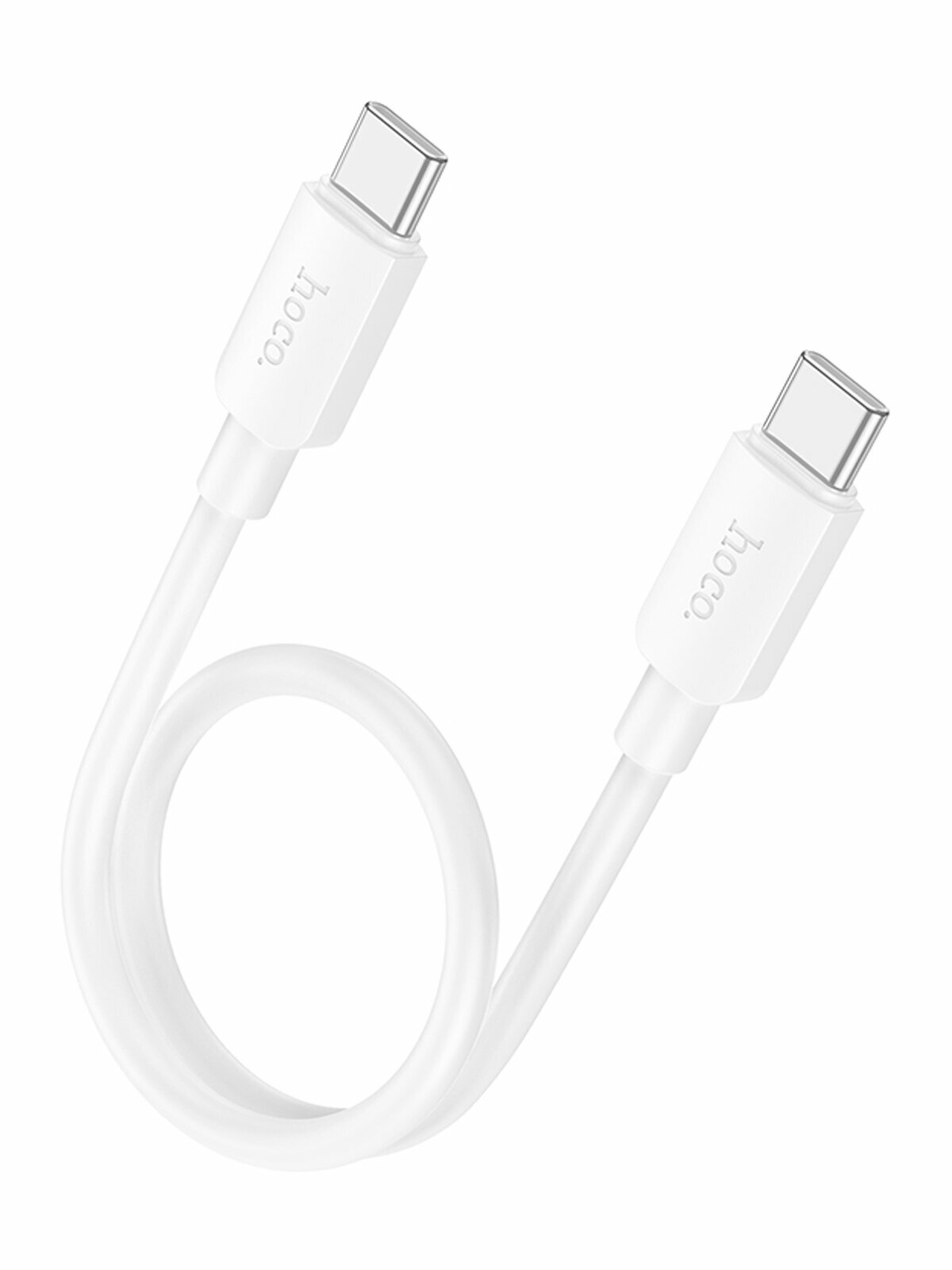 Кабель Hoco X96 для iPhone, USB-C - USB-C, быстрая зарядка Power Delivery 60W, ток до 3А, длиной 0.25м, белый