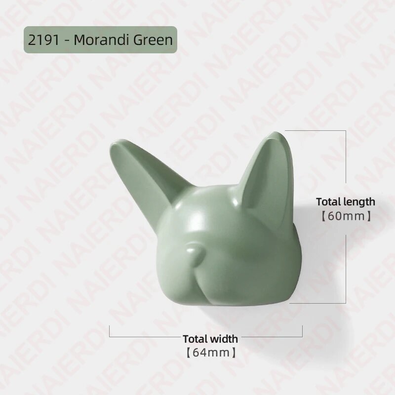Крючок NAIERDI Bulldog, Morandi Green, 60x64 мм