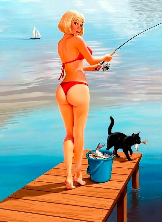 Рыбачка" 21*30 см. Интерьерный постер А4_009