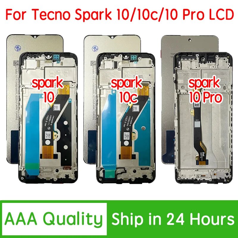 100% протестировано для Tecno Spark 10 Pro KI7 ЖК-дисплей Spark 10C KI5km ЖК-экран с сенсорной панелью и дигитайзером для Tecno Spark 10 KI5q 10C KI5m No Frame