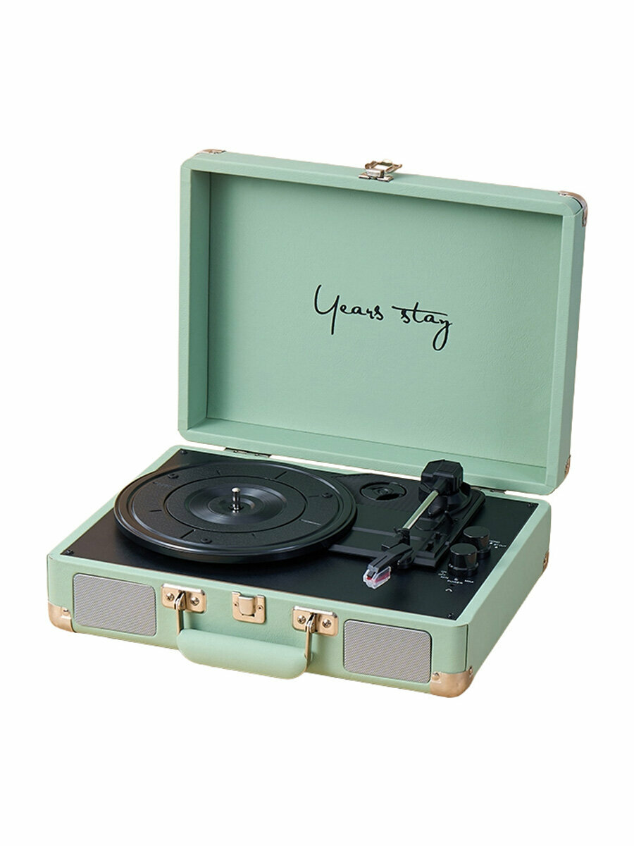 Проигрыватель виниловых пластинок Years Stay Vinyl Record Player In Suitcase (HY-T01) Green