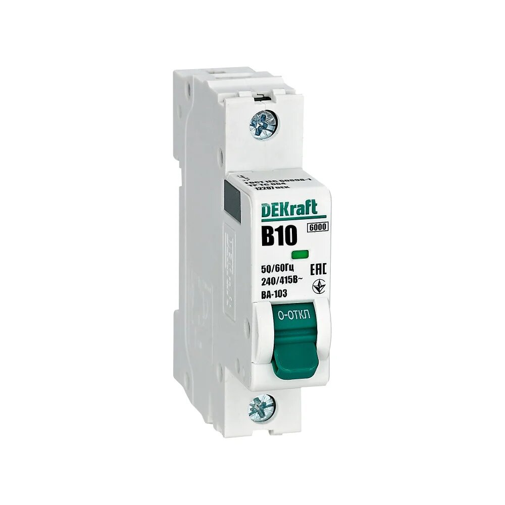 Автоматический выключатель DEKraft ВА-103 модульный, 1п, B, 10А, 6кА 12207DEK