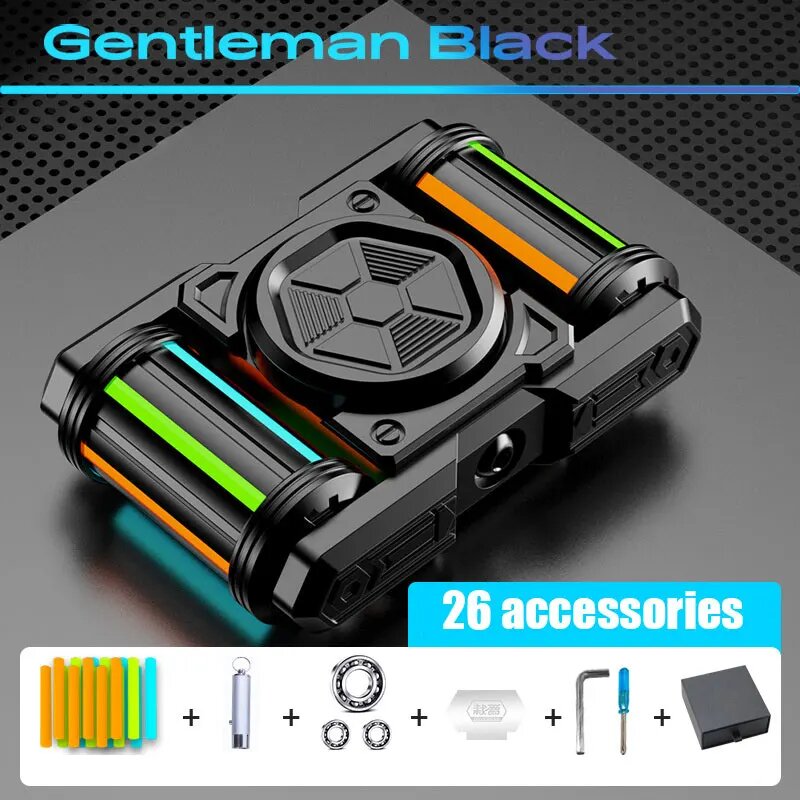 Металлический светящийся спиннер Luminous Tank Roller 101 Черный, Black