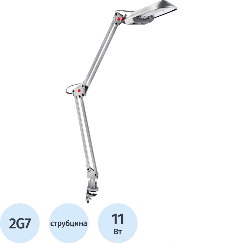 Светильник Camelion KD-017C на струбцине 2G7 сереб
