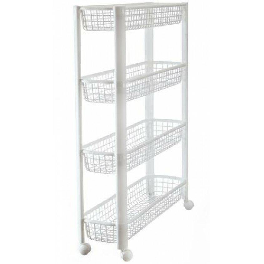 Этажерка полка узкая на колесах 4СЕКЦИИ 600*180*800 М-ПЛ