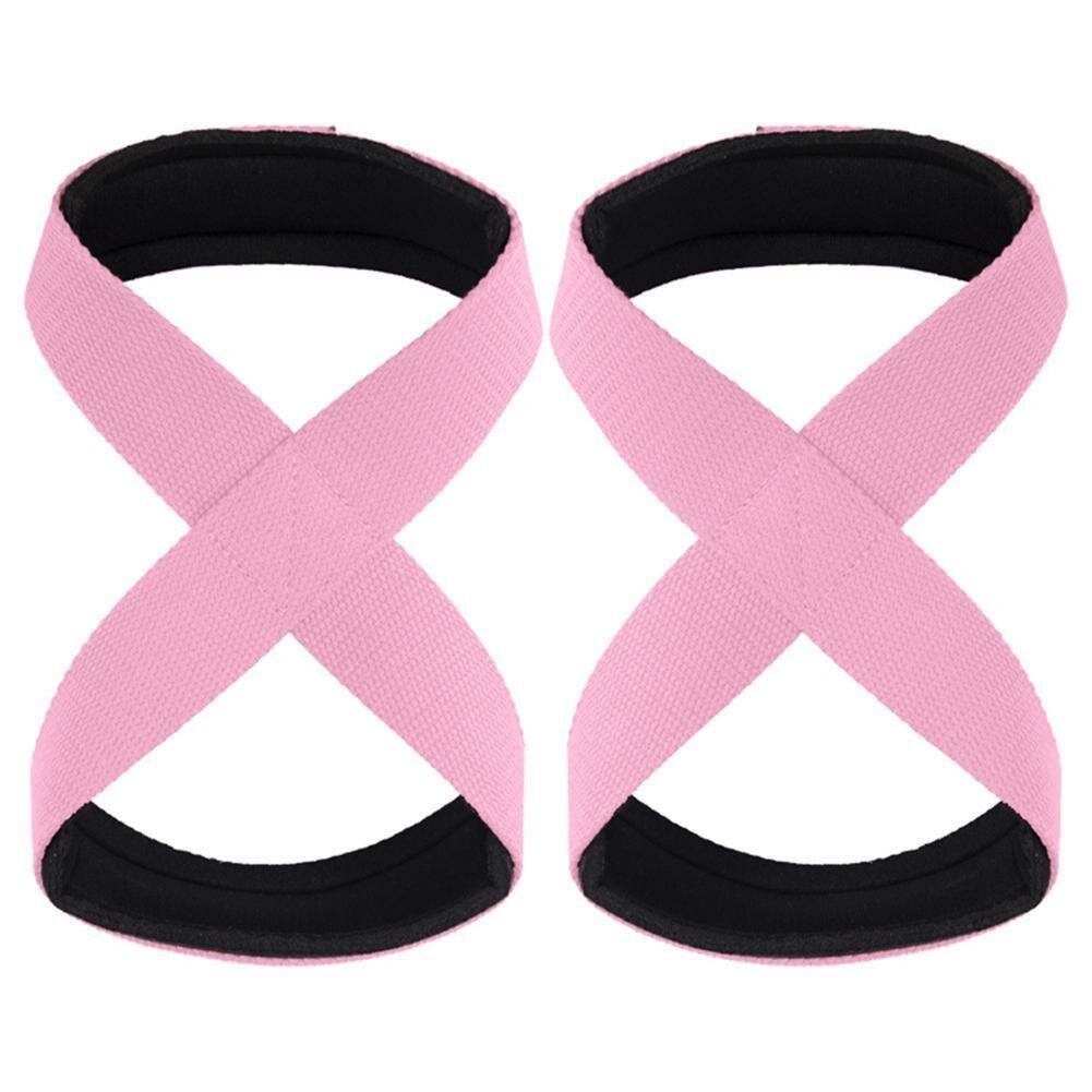 2PCS Padded Figure 8 Ss Deadlift Weight Lifting Workout Pull-ups Bar Power Horizontal Gym K2Z0