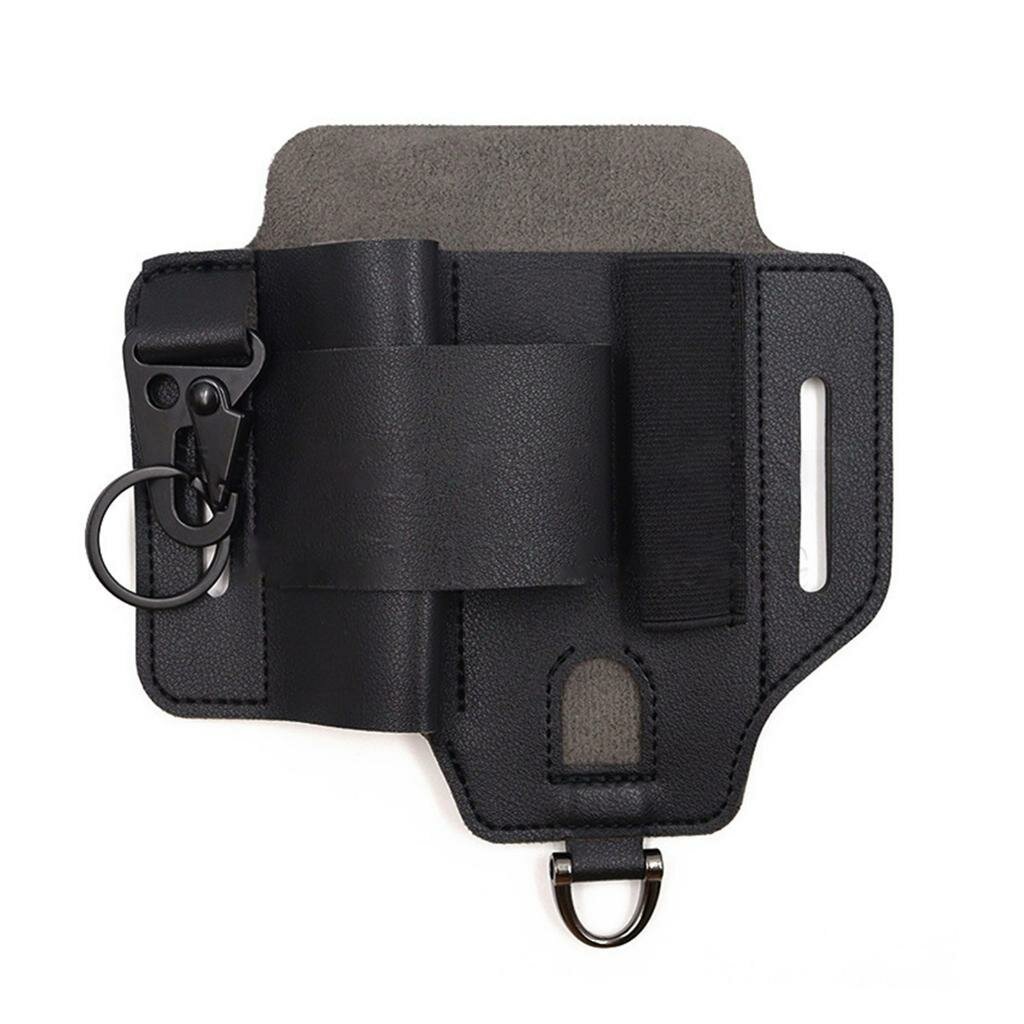 Чехол для мультитула и фонарика, Черный цвет - кожа