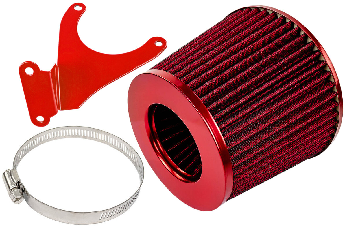 Красный воздушный фильтр MR с красным кроншт. Sal-Man на 16кл ВАЗ 2110-12, 2113, 2114 Супер-Авто, Гранта, Калина, Приора