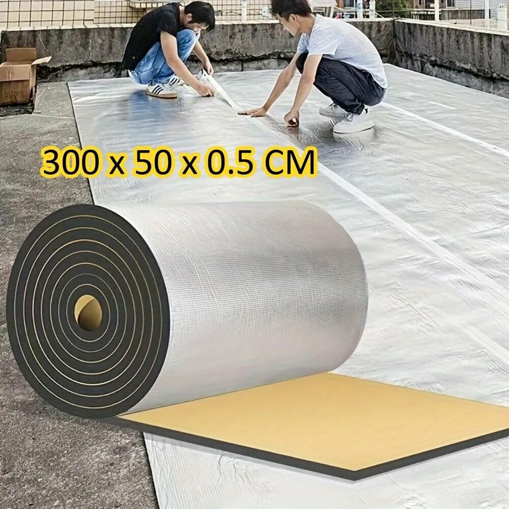 Самоклеющаяся алюминиевая пенная изоляция 3x0,5 м теплоизоляция крыши шумоизоляция автомобиля водостойкая огнезащитная