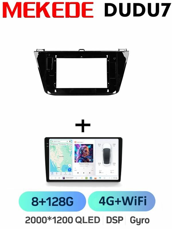 Магнитола Mekede 10" DUDU7 8/128 Gb для Volkswagen Tiguan 2 Mk 2016-2022 (A) carpay Android