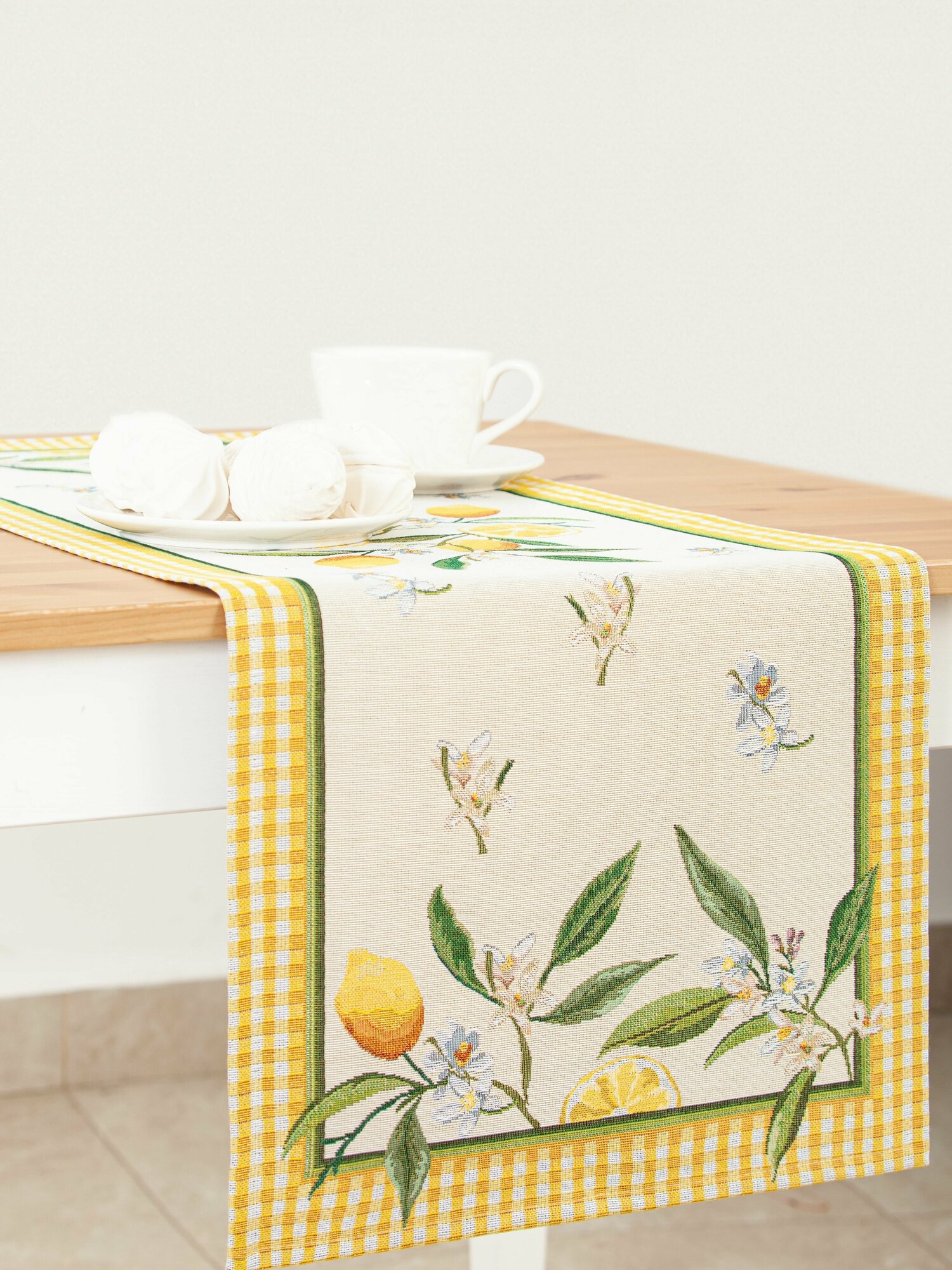 Дорожка для стола Le Gobelin Лимонные веточки 45х140 см