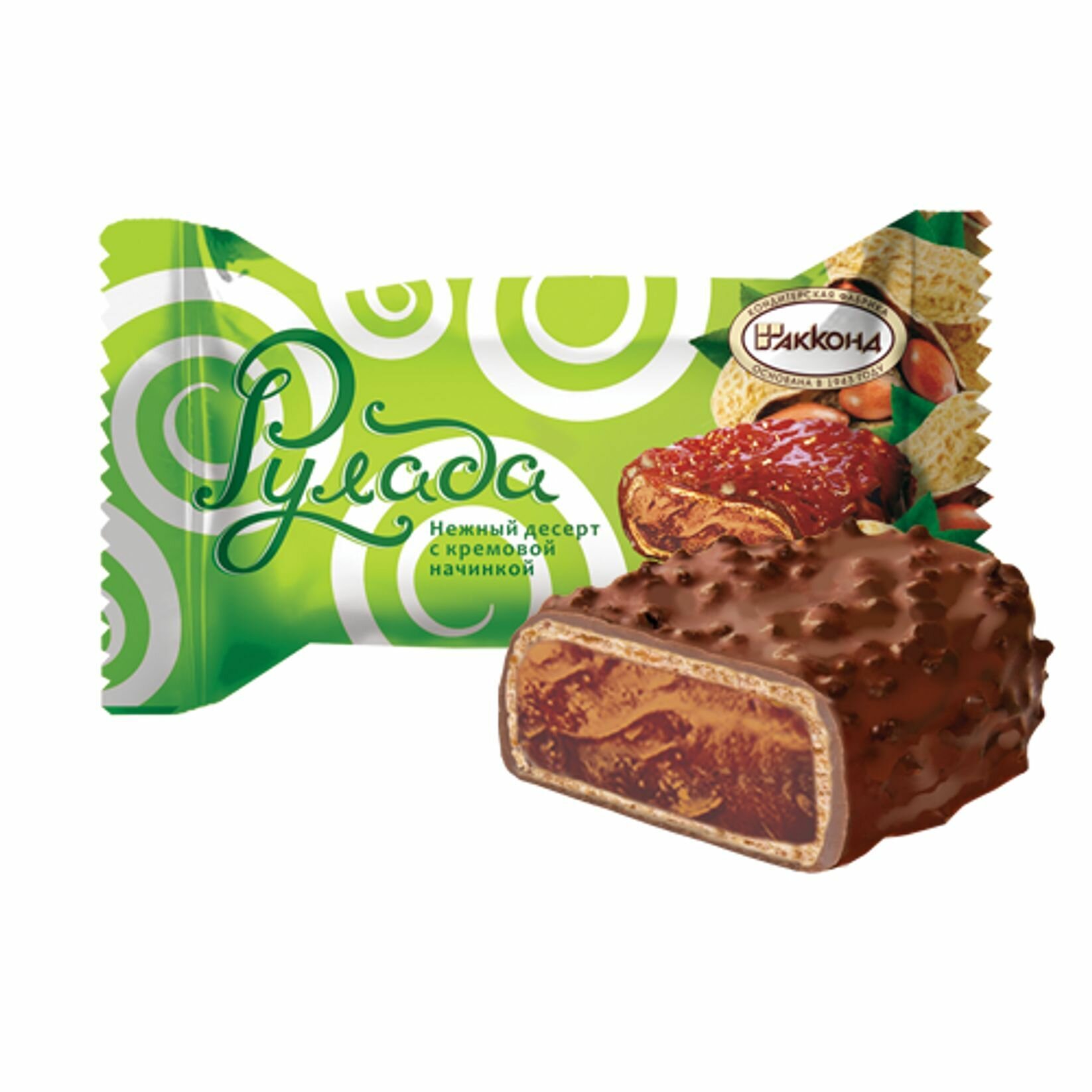 Конфеты десерт Рулада арахис, 2 упаковки по 500 гр, Акконд