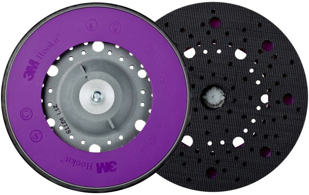 Опорная тарелка (оправка) 3M™ 51123 Hookit™ Multihole Back-up Pad для абразивных кругов, мягкая, с мультипылеотводом, крепление M8 (Festo), 150 мм