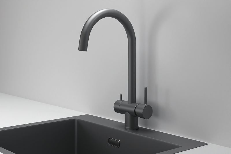 Смеситель для кухонной мойки GRANULA Kitchen Space 7104, графит матовый