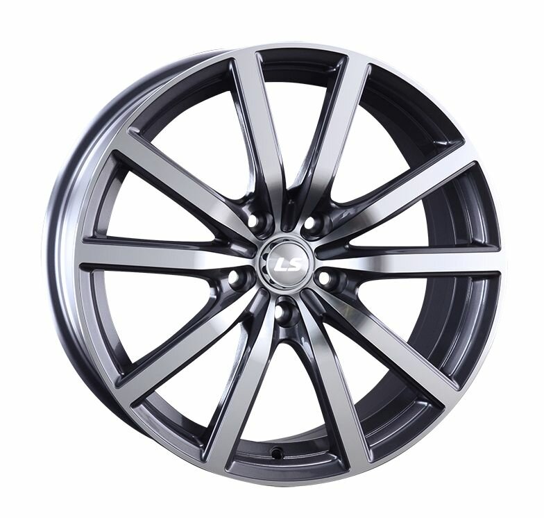 Колесный диск LS LS841 18x8" PCD5x114,3 ET35 D73,1 темно-серый глянцевый с полированными лучами