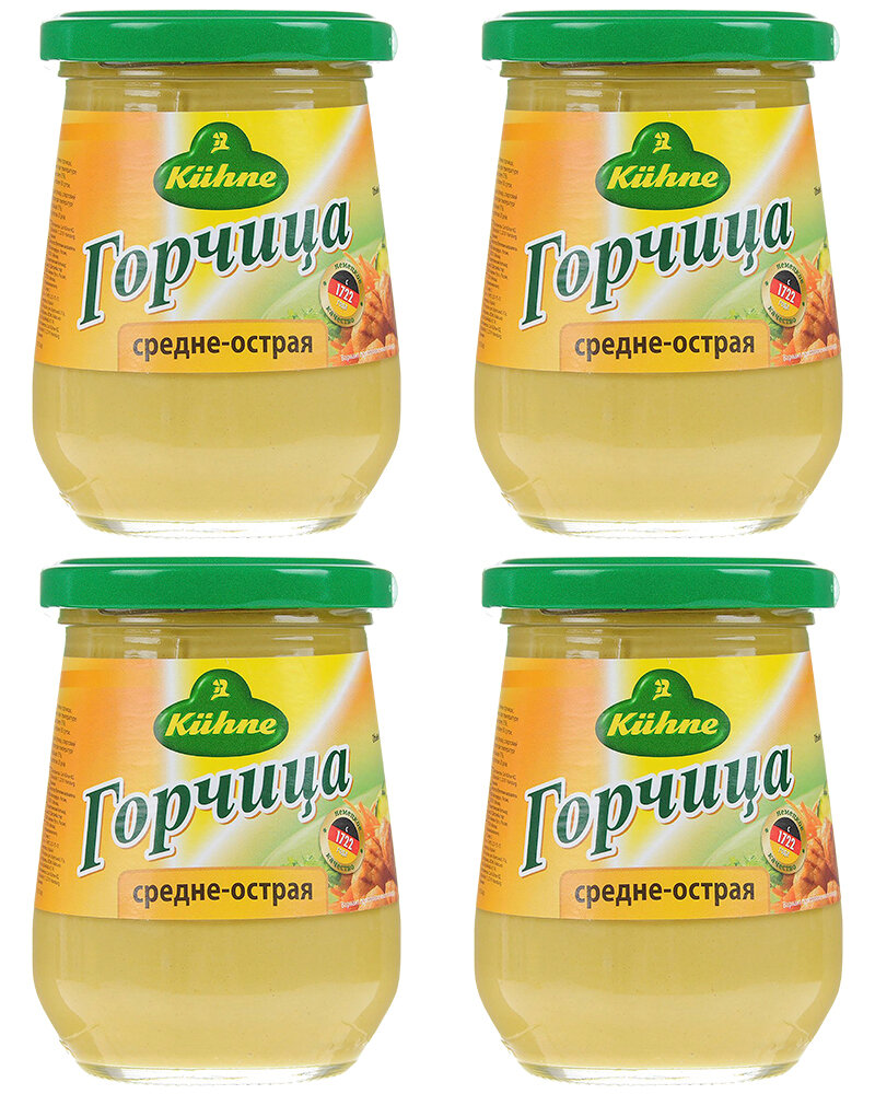 Горчица Kuhne Средне-Острая 250 мл. x 4