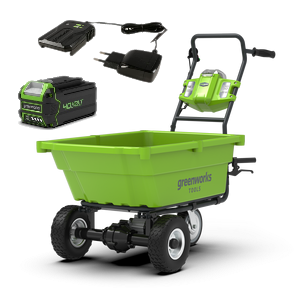 Тележка садовая самоходная G-MAX 40V GREENWORKS G40GCK4 c АКБ 4АЧ и ЗУ