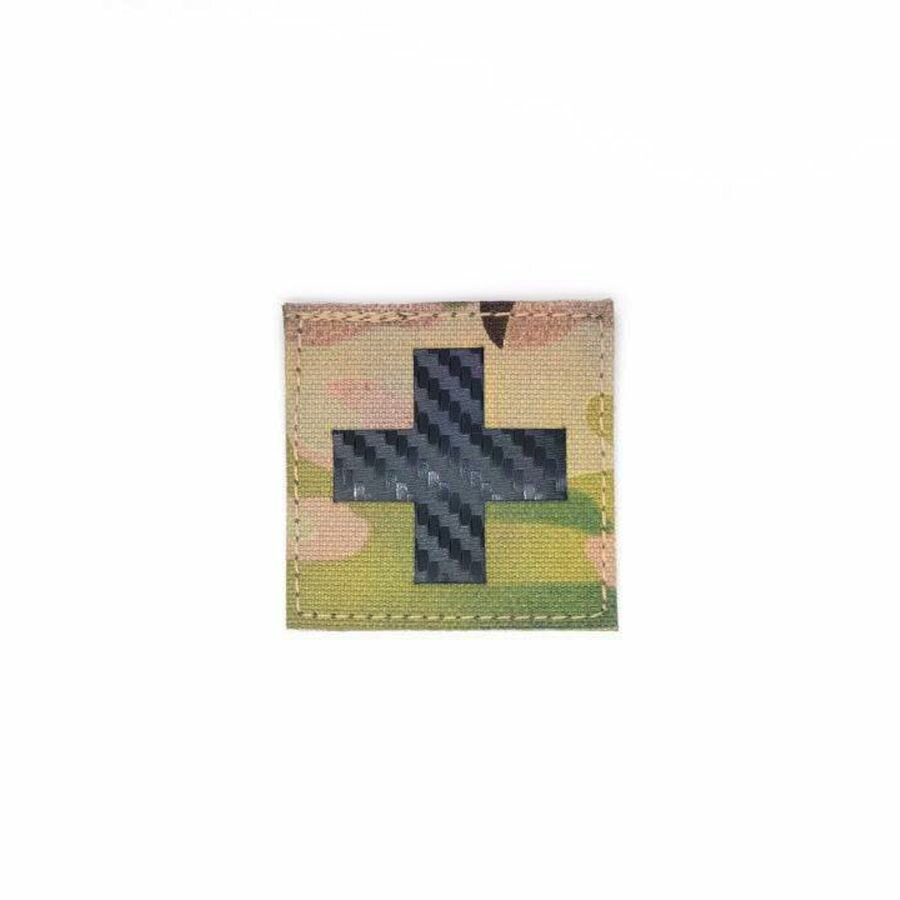 Нашивка , патч (шеврон) Медицинский крест 5*5см MC/Черный карбон