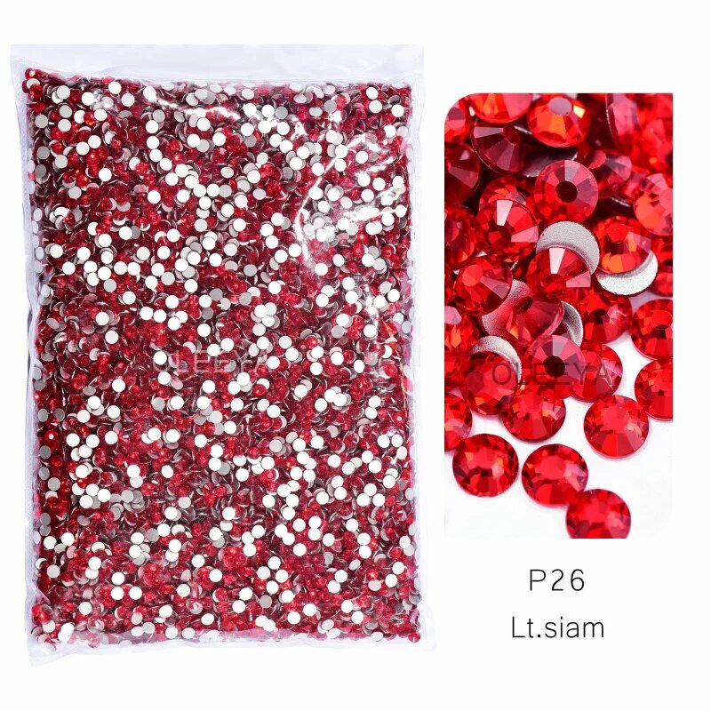 Стразы для ногтей Oleeya, красный Lt Siam, SS6-14400шт