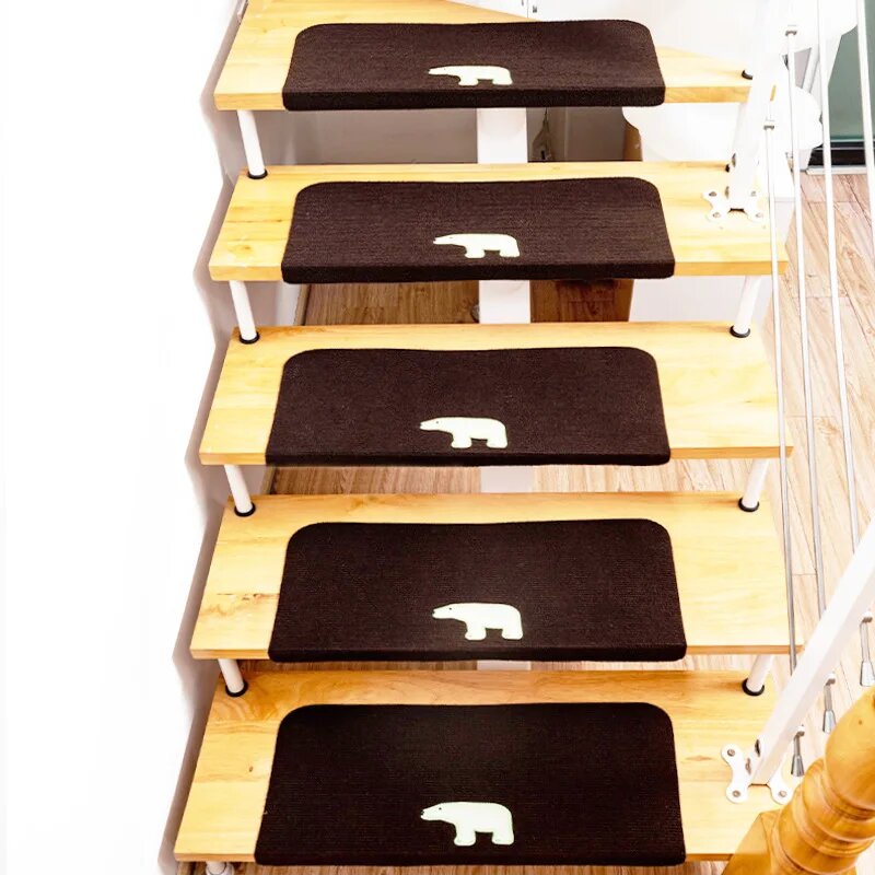 Напольные коврики для лестницы Molrain 5/10 шт. Коричневый, 5PCS(55x22x4.5cm), coffee style11