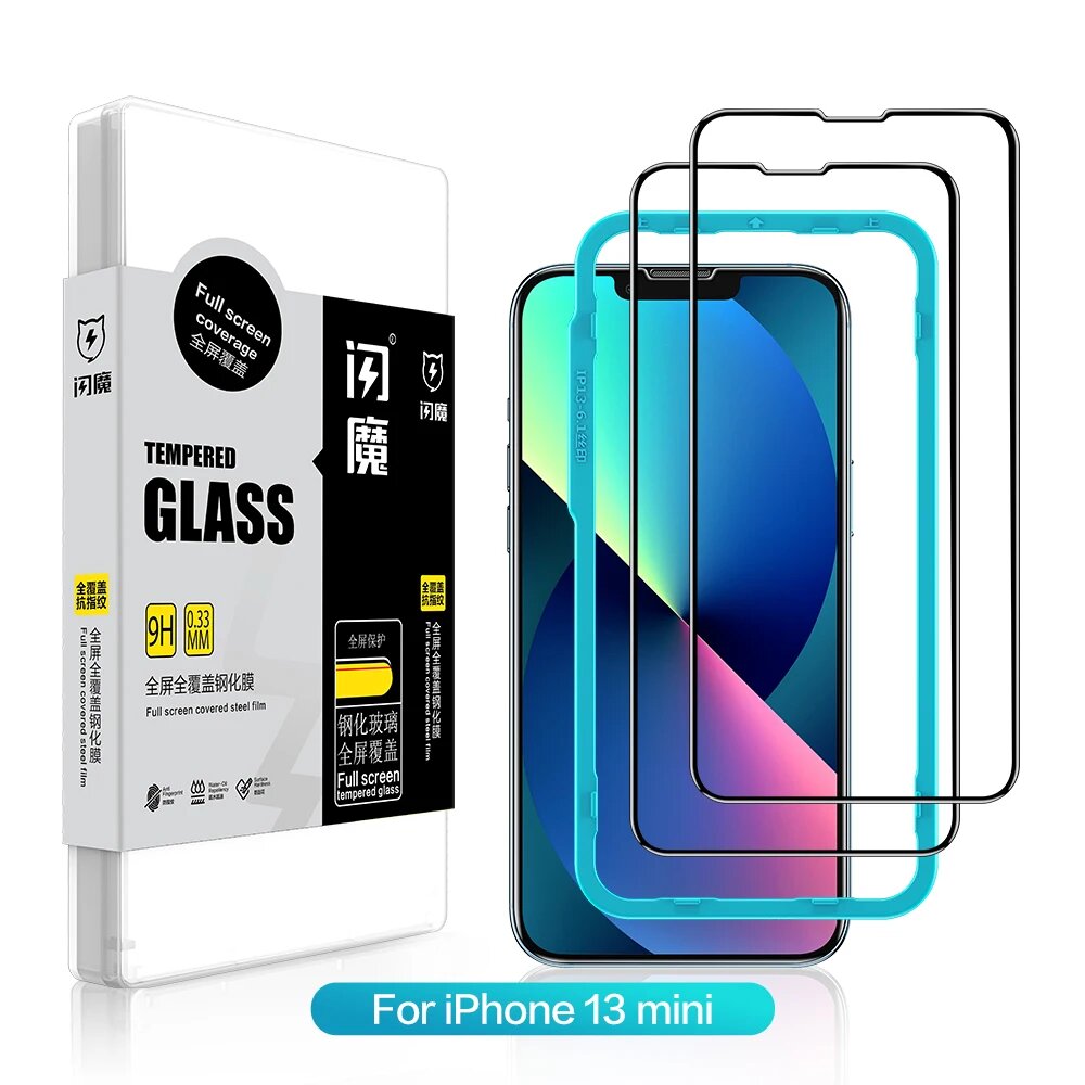 Защитное стекло 2шт для iPhone 13 mini, HD