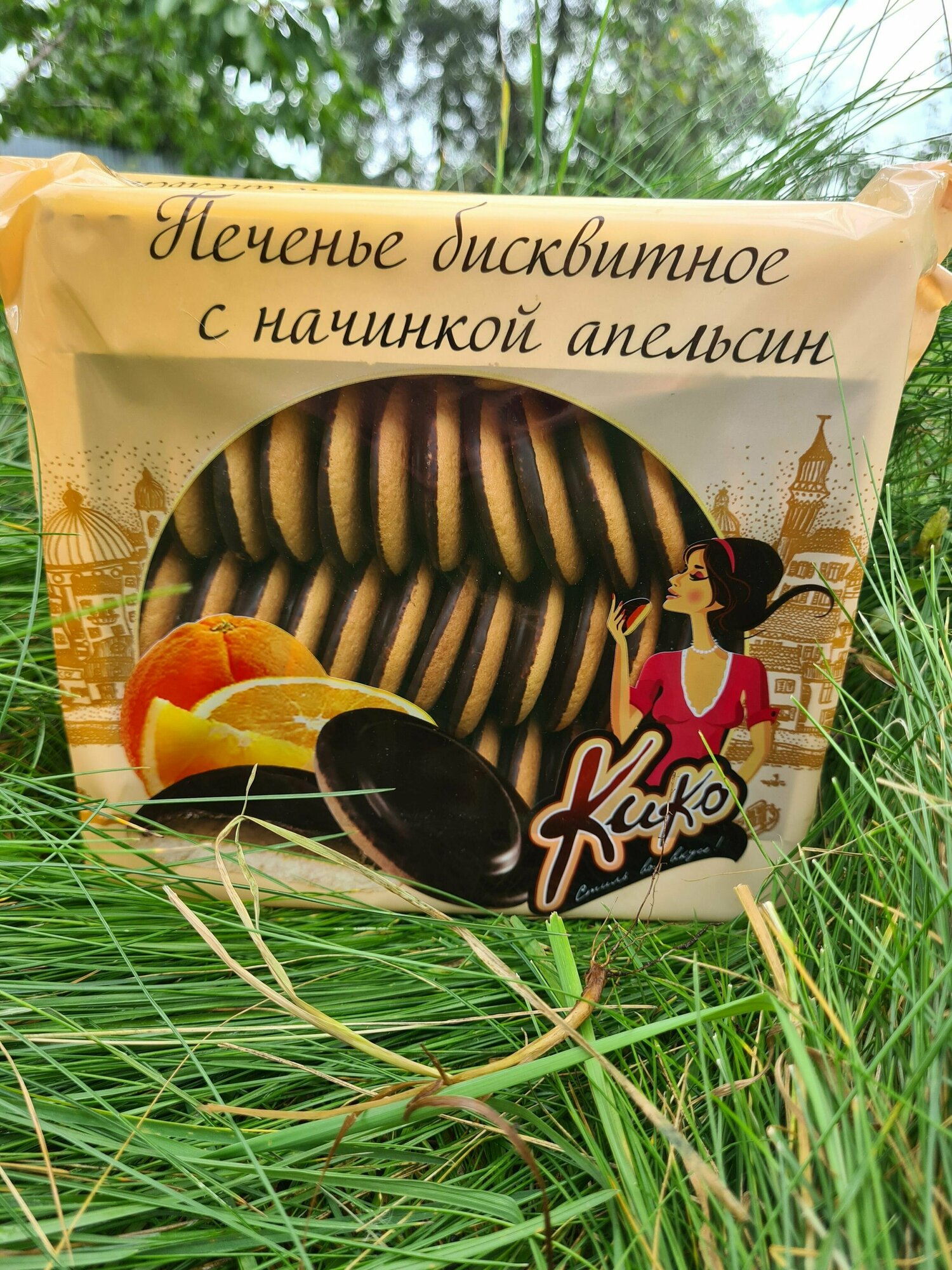 Печенье бисквитное "Кико" с начинкой апельсин 600гр