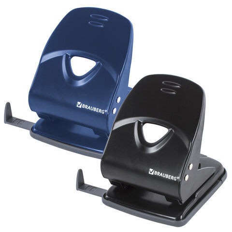 Дырокол BRAUBERG Universal+ 222784 35 листов, 1 шт, синий/черный