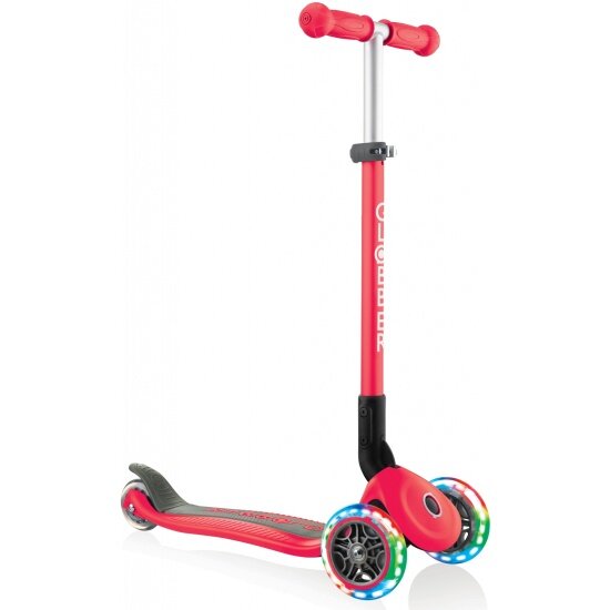 Самокат Globber Primo Foldable Lights, Красный