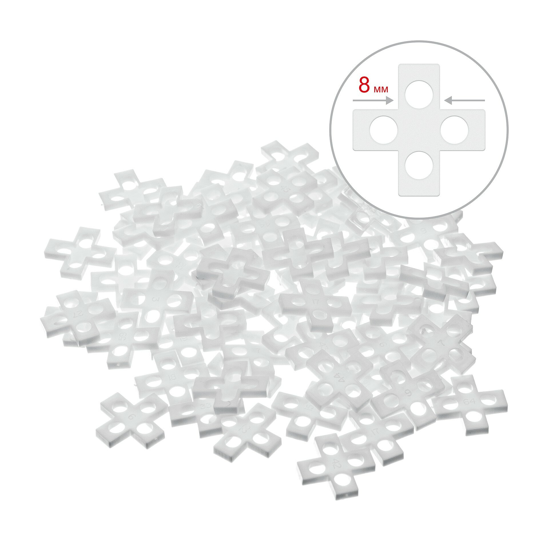 Крестики для плитки ЗУБР 8мм, 75шт 33811-8